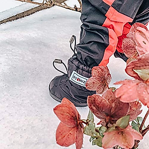 Stonz Cute Winter Boots for Babies/Toddlers - Warm Water Resistant Puffer Booties, Adjustable Straps for Baby Boys/Girls, Non-Slip Rubber Sole, Insulated Lining, Black Size 5 Toddler, Fits 1-2.5 yrs