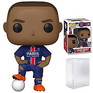 POP! Sports Soccer Paris Saint Germain's, Kylian Mbappe #21 Action Figure (Bundled with Pop Box Protector to Protect Display Box)