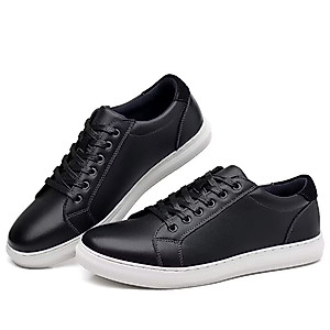 Casual Sneakers, Originals Oxford Lace-up Leather Shoes for Men Black 10