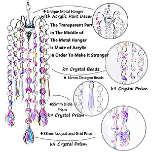 H&D HYALINE & DORA Chandelier Wind Chimes AB Coating Crystal Prisms Hanging Suncatcher Pendant Home Decor Gifts