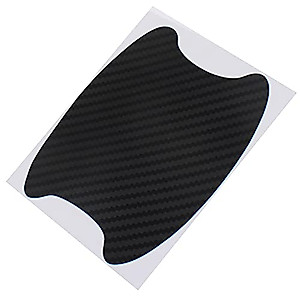 GWYAN 8 Pcs Car Door Handle Sticker Car Door Cup Scratch Protector Carbon Fiber Like 3D Stickers with Lamination Tool (3.93" × 3.54")