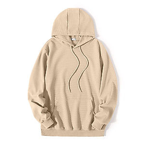 COOFANDY Men's Casual Hoodie Hipster Tactical Sweatshirt Athletic Pullover Hooded Sweatshirt Khaki