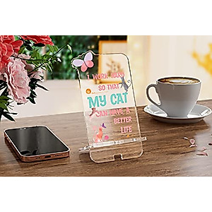 Parxara Cat Desk Accessories Phone Holder Desk Decor Gifts for Cat Lovers Women Cute Office Supplies with Lovely Kittens Uplifting Gifts Cat Stuff for Cat Mom Birthday Present for Coworkers Friend