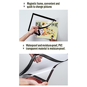 pchmcu 4 Packs 12" x 16 Picture Frame,Diamond Painting Picture Frames for 30x40cm,Magnetic Art Frame,Frames for Wall Window Door Black,inside Size 10" x 14"