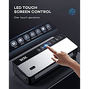 Vacuum Sealer Machine with Starter Kit , TKTK 8 in 1 Powerful Sous Vide Food Vacuum Sealer, Seal a Meal Food Sealer with Pulse Function, Moist&Dry Mode, External VAC for Jars Containers, Built-in Cutter Slim Compact Design for Mom Wife Home Kitchen