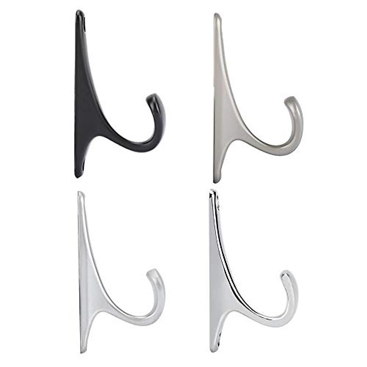 (Pack of 3) Wall Mounted Coat Rack Hanger Towel Clothes Hat Hook for Bathroom Closet Room Kitchen Double Hole Fixation(Matte Nickel)