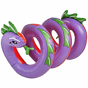 Swimline Inflatable Two-Headed Curley Serpent Pool Float, Purple/Green, 8", Model Number: 9087