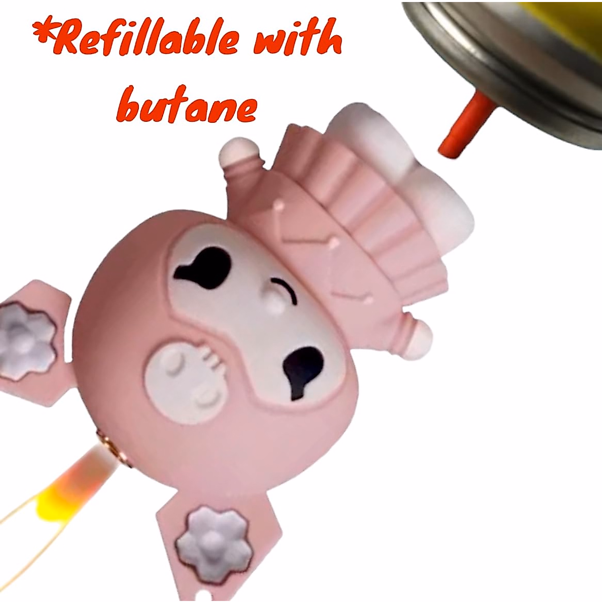 NIVEK Kuromi Y2K Lighter Flame 3D Japanese Chain Necklace Jester Kawaii Cool Lighters (Pink)