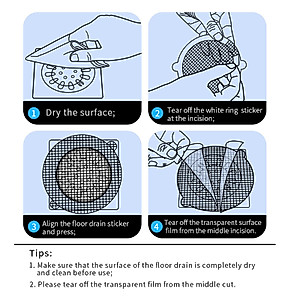 YS0911 10pcs Disposables Shower Drain Hair Catcher Mesh Stickers for Floor Drain Bathtub Bathroom Kitchen Filter Screen Stopper Round Drain Cover