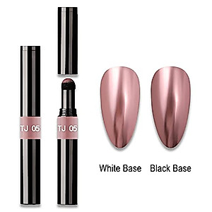 RoseFlower 12 Colors/Set Chrome Nail Powder Pen Holographic Nails Powder with Mirror Effect, Manicure Cushion, Neon Holographic Metallic Luster Powder Aurora Effect Pigment Glitter Fine Nail Art