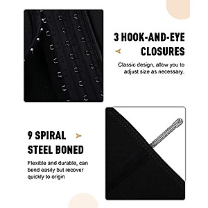 FeelinGirl Women Short Torso Latex Waist Trainer Corset Waist Trainer Breathable Waist Trimmer Hourglass