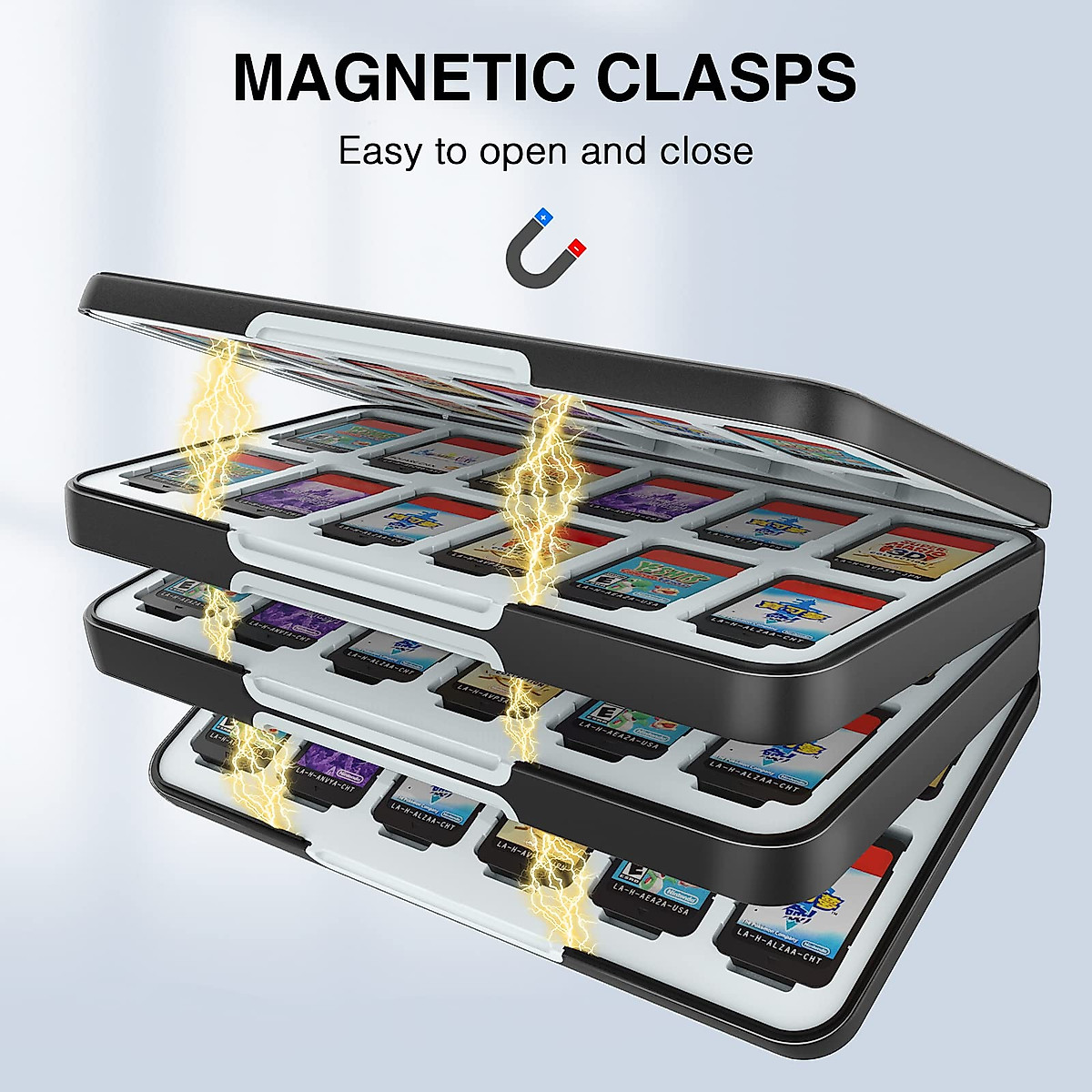 HEIYING Game Card Case for Nintendo Switch and Switch OLED,Customized Pattern Nintendo Switch Lite Game Card Storage Case with 72 Game Card Slots and 24 Micro SD Card Slots.