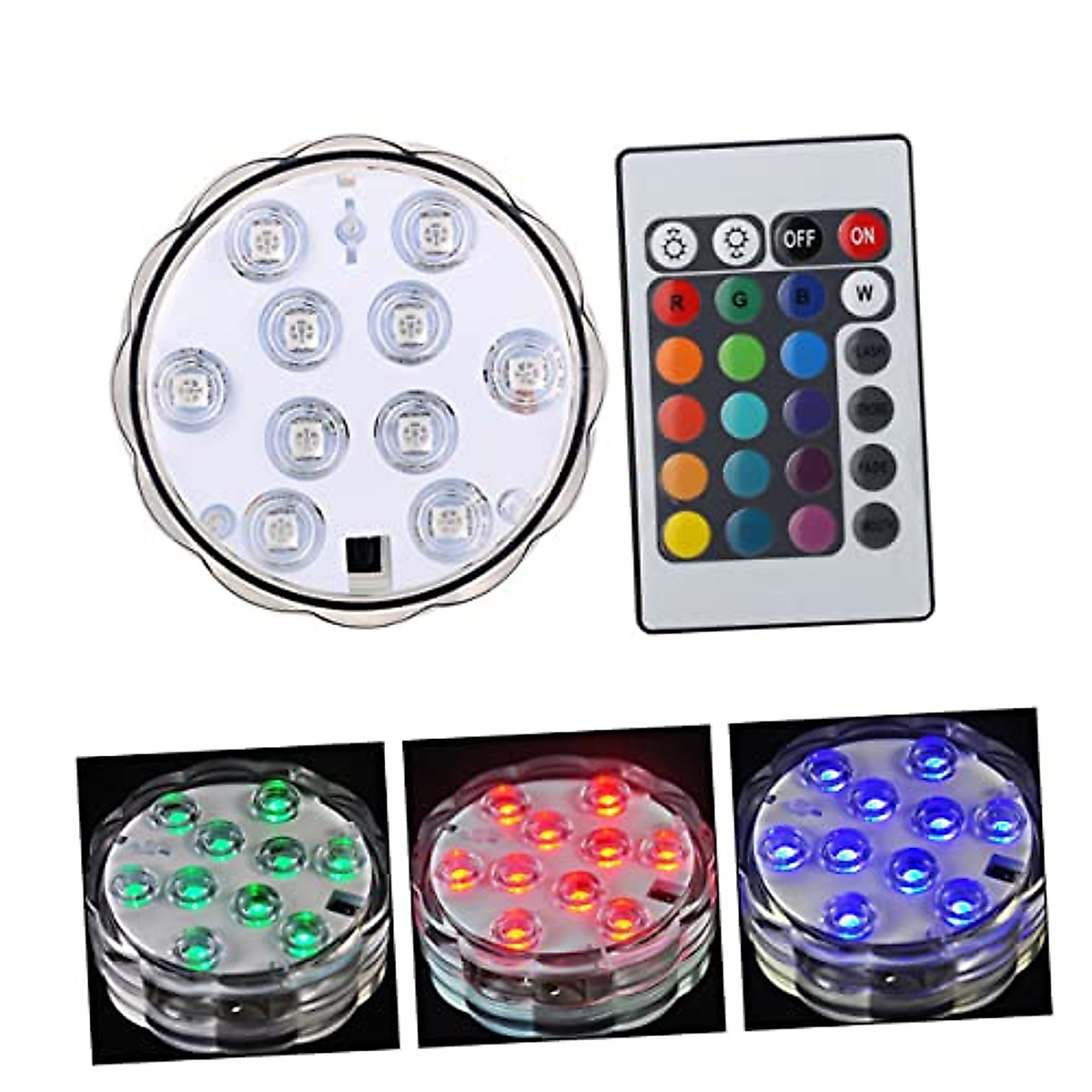 OSALADI 2 Sets Lighting LED Diving Hot Changing Submersible Underwater Aquarium Light Control Garden Aquariums Remote Pool Tub Fountain Pond Vase Fish Lamp with Decoration Base for Lights