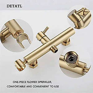 MINJING Toilet Bidet Faucet Gold, Solid Brass Wall Mount Handheld Bathroom Bidet Sprayer, Warm Cold and Hot Mixer Faucet, Single Handle Shattaf Spray Faucet