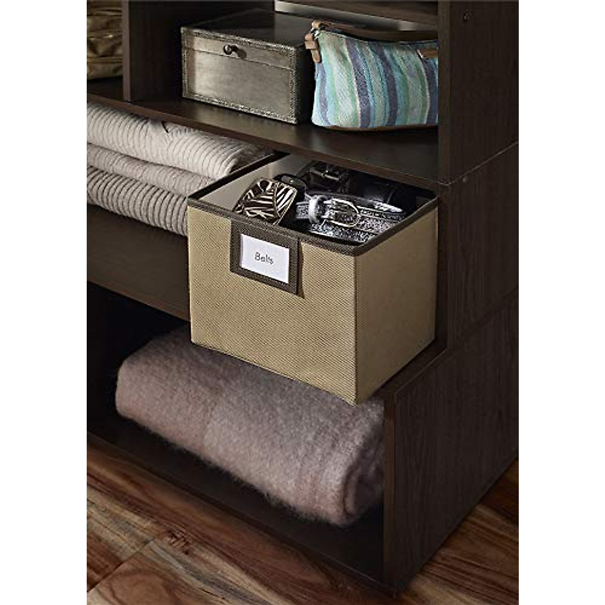 ClosetMaid 25064 Fabric Bin with Write-On Label, Mocha