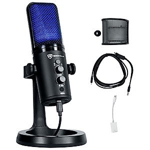 Rockville Rock-Stream PRO Gaming Streaming Recording Dual Pattern USB Microphone