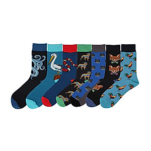 Real Sic Fun Socks for Men and Women - Cozy Cotton Dress Socks with Colorful Designs - Cool, Casual, Pet Patterned (Rooster/Cock)