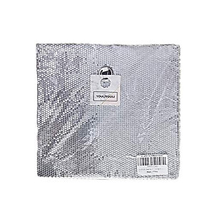 Velvet and Sequins Foldable Storage bins combination, Decorative Square Storage Box, Collapsible Storage Unit, Storage Cube for Festival, Home, Nursery (11″x10.5″x10.5″,Grey/Silver) (silver, 4)