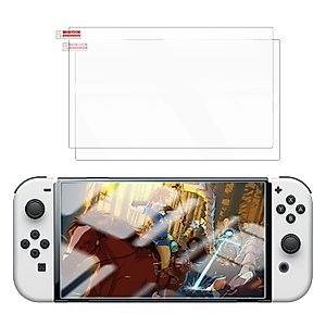 DLseego Tempered Glass Screen Protector 2 Pack for Switch OLED Model 2021 New with Transparent HD Clear Screen Protector for Switch OLED 7'' Anti Scratch Bubble Free Design - 2 Pack