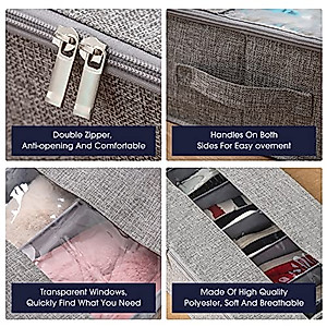 XINXA.XYZ Under Bed Storage Box Set of 2 Bedside Storage Box with Handle and Zipper for 12 Pairs of Shoes, Foldable Under-bed Multipurpose Storage Box (Grey)