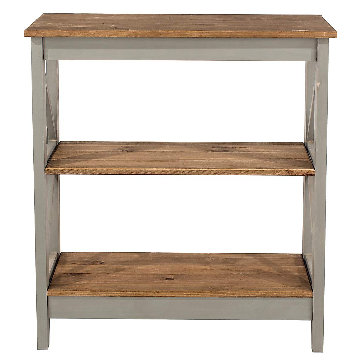 Furniture Dash Wood Shelf Unit 3 Tier Corona Gray