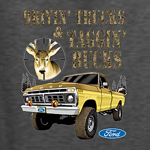 Wild Bobby Driving Trucks and Taggin Bucks Retro Ford F150 Hunting Cars and Trucks Unisex Graphic Hoodie Sweatshirt, Heather Black, Medium