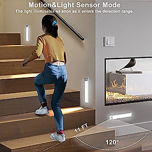 EVERDOSS Under Cabinet Lights Wireless, Under Counter Lights for Kitchen,2 Packs 30 LEDs 6000K 7.8ins Cabinet Lights Motion Sensor,1500 Mah Motion Sensor Under Cabinet Light with Magnet Sticks