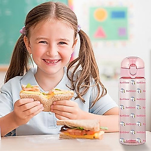 TTRhome Personalized Water Bottle with Names, Custom Clear Plastic Water Bottles for Boys Girls School Sports Gym Travel - 26oz/780ml