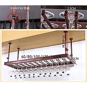 Wine Racks Metal Wine Rack, Glassware Rack, Hanging Wine Rack, Hanging Goblet Rack, Creative Wine Glass Holder (Black) (Size : L100*35CM)