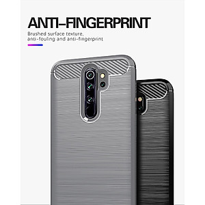 EUAGVQY for Xiaomi Redmi Note 8 Pro Case Carbon Fiber Soft TPU Anti-Slip Durable Lightweight Protective Phone Cover for Redmi Note 8 Pro,Black