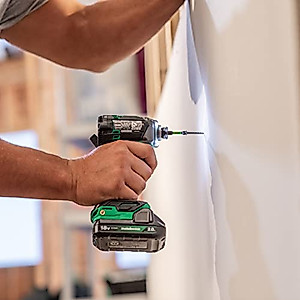 Metabo HPT 18V MultiVolt™ Cordless Triple Hammer BOLT Impact Driver Set, Power Impact Driver Kit with Case, 2 Lithium-Ion Batteries and Charger, 1/4-Inch Chuck, Compact LightWeight Power Tool, WH18DC