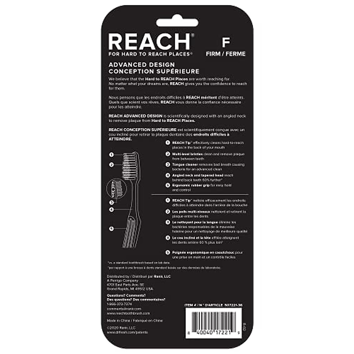 Reach Advanced Design Toothbrush, Firm Bristles, 7 Count Value Pack