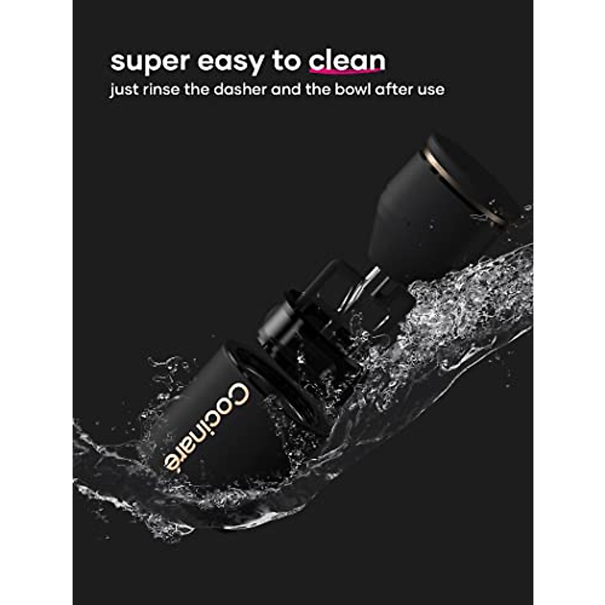 Cocinare KRUSH Ice Cream Maker, Wireless & Portable, Sorbet Gelato Maker, Frozen Yogurt Machine for Homemade & Outdoor, Tifanny Blue