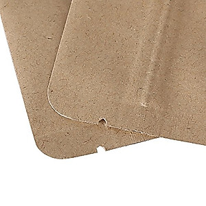 100PCS Brown Kraft & Foil Hybrid Flat Zipper Seal Bags 9x14cm (3.5x5.5")