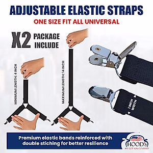 Hood's Flags] American Flag Car Hood Cover 63"x47" (120x160cm) - Universal Fit for Trucks, Car, SUV, or Van. Polyester Spandex Material, Weather-Resistant with Secure Fasteners