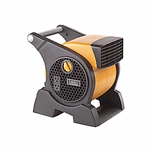 Lasko Pro-Performance High Velocity Utility Fan-Features Pivoting Blower and Built-in Outlets, 1, Yellow 4900