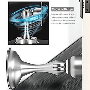 Redunest Door Stopper, Magnetic Door Stop, 2 Pack Magnetic Door Catch, Stainless Steel Door Holder, No Drilling Doorstop with Self Adhesive Tape, Stronger Mount, Hold Door Open, Anti-Collision Mute