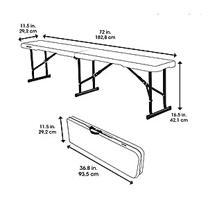 Lifetime 80305 Portable Folding Bench , White