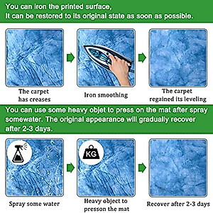 Machine Washable Round Area Rug Indoor Ultra Soft Bedroom Floor Sofa Living Room Dorm Small Circular Carpet, Modern Abstract Art Blue Pattern