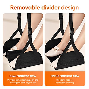 WeArkoTac Upgraded Airplane Footrest - Foam 2 in 1 Foot Hammock, Ergonomic Adjustable Foot Rest for Airplane Travel, Travel Essentials for Flying, Long Airplane for Airplane Travel Accessories