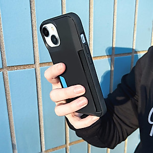 Smartish iPhone 15 Wallet Case - Wallet Slayer Vol. 1 [Slim + Protective] Credit Card Holder - Drop Tested Hidden Card Slot Cover Compatible with Apple iPhone 15 - Black Tie Affair