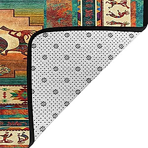 Soft Area Rug for Living Room,Southwestern Kokopelli Native American Indian,Large Floor Carpets Doormat Non Slip Washable Indoor Area Rugs for Bedroom Kids Room 5 x 7Ft
