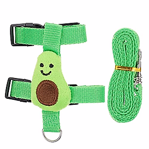 Ipetboom Bunny Harness and Leash: 1 Set Avocado Adjustable Small Pet Fruit Summer Outfit Costume for Rabbit Kitten Small Animal Hedgehog Ferret Piggies Squirrel Safety Walking Jogging