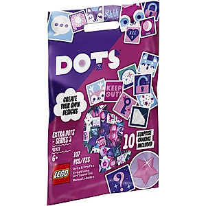 LEGO DOTS Extra DOTS – Series 3 41921 DIY Craft Decorations Kit for Fun Creative Play, New 2021 (107 Pieces)