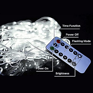 hyrion Warm White Curtain String Light + White LED Curtain Light