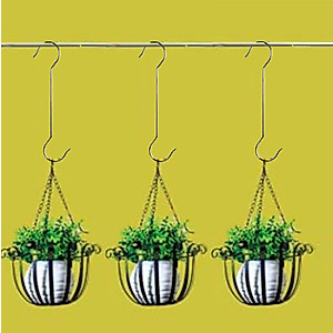 Lchkrep 16 Inch Extra Large Heavy Duty Long Outdoor Plant Hanging S Hooks - for Baskets, Bird Feeders, Wind Chimes, Garden Ornaments,Pergola,Closet,Flower Basket,Indoor Outdoor Uses (6 Pack)…