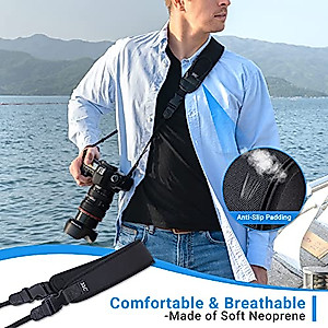 DSLR Camera Neck Strap, Soft Neoprene Shoulder Belt for Canon EOS R5 R6 5D Mark IV 6D Mark II SL3 SL2 T8i T7 T7i 90D 80D Nikon D6 D5 DF D850 D810 D780 D7500 D5600 D3500 Sony A1 A99II,etc