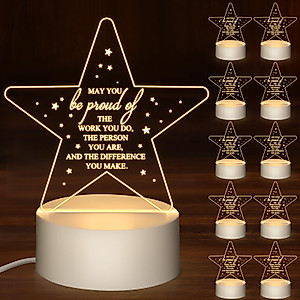 30 Pcs Employee Appreciation Gifts for Employee Acrylic LED Night Light May You Be Proud The Work You Do Team Gifts Thank You Gift for Volunteer Social Worker Gifts Vet Tech Appreciation(Star)