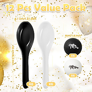 PullCrease 12 Pack Wedding Spoon Relay Race Toy Set for Boy Girl Adults, Wedding Games for Reception Team Bride Team Groom Ball and Spoon Race Game for Wedding Bachelorette Party After Party Supplies