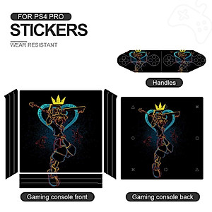 Shadow Of Hearths Kingdom Hearts Compatible with PS4 Pro controller and console skin sticker protective cover wireless/wired gamepad controller